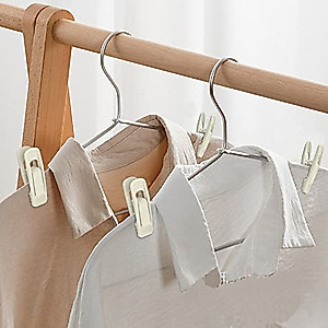 Corodo Hanger Clips for Velvet Hangers, 80 Pack Hanger Clips, Durable Clips for Hangers, Perfect for Baby Hangers Velvet Skirt Hangers (Ivory)