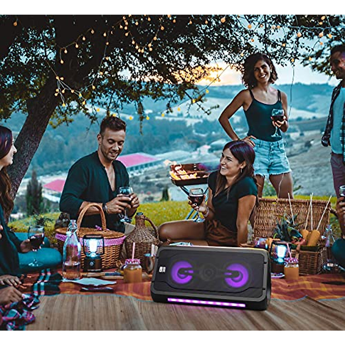 Altec Lansing Shockwave Wireless Party Speaker, Travel Bluetooth Speaker with Rechargeable Battery, Portable Sound System with Microphone (Renewed)