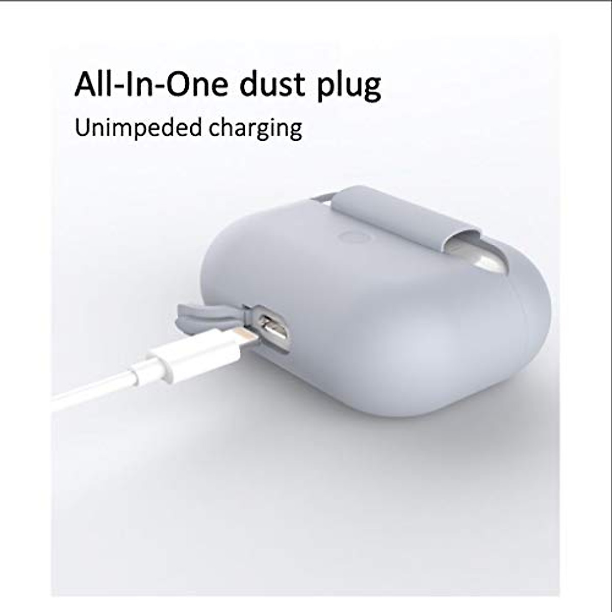 Airpods Pro Case Cover-Portable Shockproof Soft Silicone case, Compatible with Apple AirPods Pro(Front LED Visible),AirPods Pro Case Cover with Keychain (Cream Color)