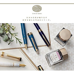 Sailor 13-1008-217 Fountain Pen, Bottle Ink, Four Seasons Weave, Moonlit Night Water Surface, Night Cherry Blossom