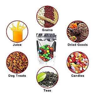 100PCS Resealable Smell Proof Bags with Clear Front Window, Zip Lock Stand Up Aluminum Foil Bags Mylar Food Storage Bags Pouch for Dry Food, Snack, Jewelry, Electronics（8x12+4inch）