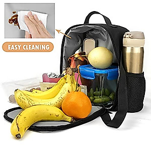 Insulated Lunch Box for Boys Girls, Reusable Dinosaur Lunch Bag, Waterproof Cooler Tote Bag with Adjustable Shoulder Strap and Water Bottle Holder