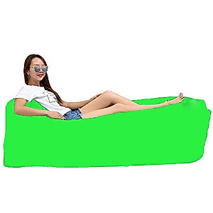 Beiruoyu Inflatable Lounger Air Chair Sofa Bed Sleeping Bag Couch for Beach Camping Lake Garden (Green02)