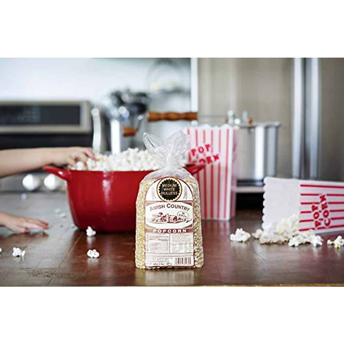 Amish Country Popcorn | 2 Lb Medium White Popcorn | Old Fashioned, Non-GMO and Gluten Free (2lb Bags)