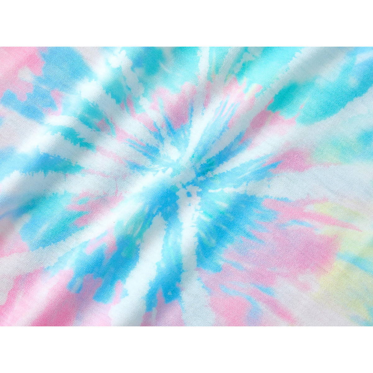 Topgal Little & Big Girls Tie Dye Rainbow Swirl Pajamas Tee & Shorts 2-Piece Sleepwear Set Cute Jammies Size 18