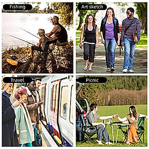 YSSOA Portable Folding Black Camping Chair, 2-Pack