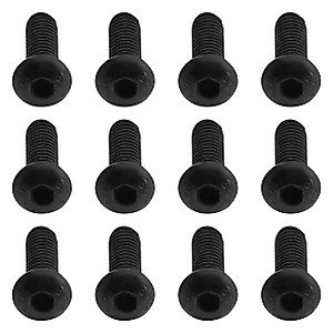 Yinpecly M4x12mm Hex Socket Head Machine Screws Carbon Steel Inner Hex Socket Round Head Screw Fasteners Furniture Bolts Black Tone 50Pcs