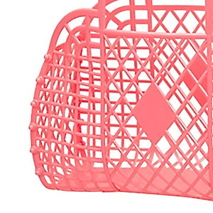 WOHPNLE Shower Caddy Portable, Foldable Plastic Shower Caddy Hollow Basket with Handle Reusable Bathroom Caddy Portable Multifunctional Shower Basket(Red)