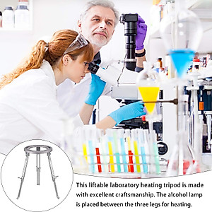Laboratory Liftable Tripod - Chemistry Heating Support Stand, Adjustable Lamp Holder, Experimental Teaching Equipment for Laboratory Chemistry Education, Silver Grey