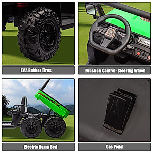 Nitoess 24V 2 Seater 2WD/4WDRide On Tractor, 6-Wheels Ride on Truck with Remote Control,Ride On Vehicle Toy for Kids,EVA Tire,Green…