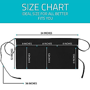 Utopia Waist Apron with 3 Pockets, 12-Pack, Black