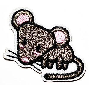 Tiny Truly Lovely Mouse Rat Cartoon Children Kid Embroidered Sew on Patches Stickers Logo Clothes T-Shirt Jackets Hats Jeans Backpacks DIY Embroidery Costume Patch for Men Women Boys Girls (3 PCS)