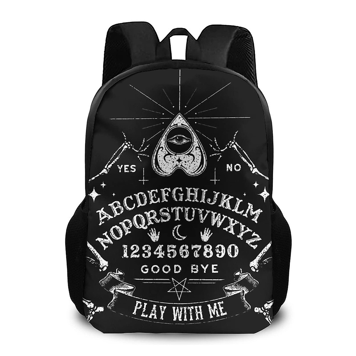 NiYoung Basic Laptop Backpack Stylish Bookbag Durable Vintage Skeleton Magic Ouija Board Black Laptop Backpack with Padded Straps for High School College Gift