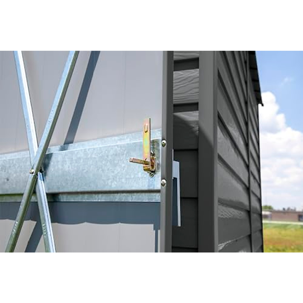 Arrow Select 6' x 7' Outdoor Lockable Steel Storage Shed Building, Charcoal