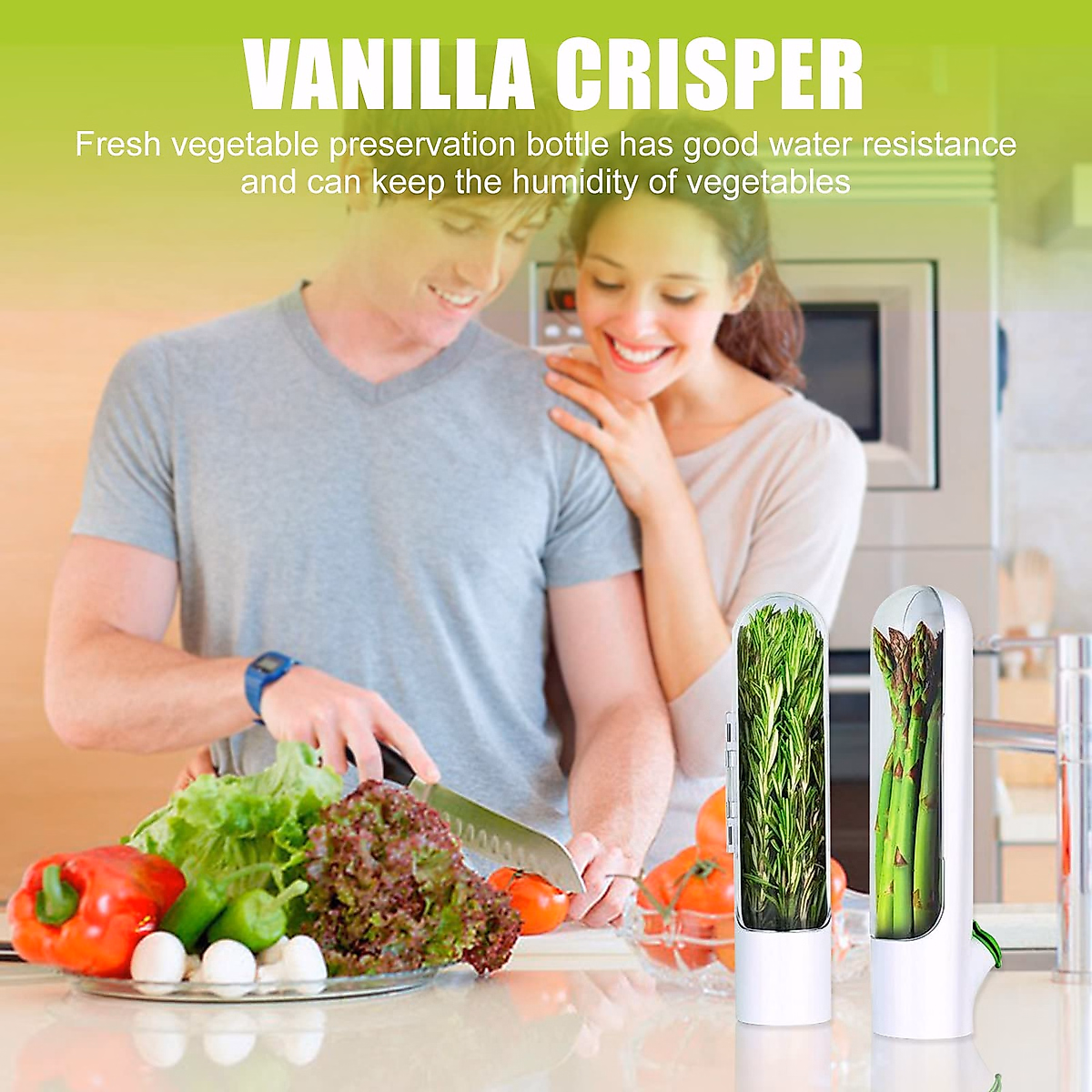 Cilantro Containers for Refrigerator, 2pcs Fresh Herb Keeper, Herb Saver Best Keeper for Freshest Produce, Clear Herb Storage Container Glass for 2-3 Weeks for Cilantro, Mint, Parsley, Asparagus