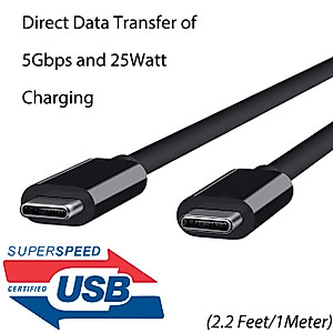 USB Type-C Direct Charging and Data Cable Compatible with Sony WF-1000XM4 with Dual 2 5Gbps USB-C Connectors! (625MB/s)