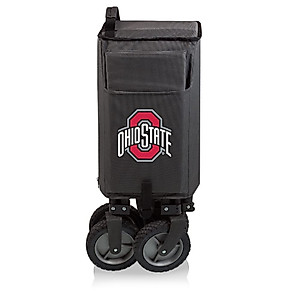 PICNIC TIME NCAA Ohio State Buckeyes Adventure Wagon Folding Wagon - Wagon Cart - Sport Utility Wagon - Beach Wagon Collapsible, (Dark Gray)