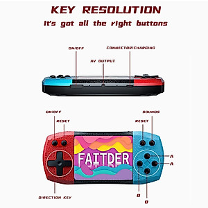 FAITDER - Retro Handheld Game Console Built-in 620 Classic Game 3 Inch Screen Portable Handheld Video Game Console Supports TV Connection and Two Player Games Boys Girls Birthday