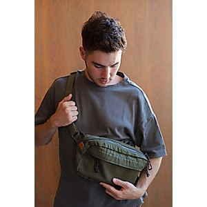 Gootium Men’s Crossbody Pack - Canvas Daily Essentials Sling Bag Small Shoulder Backpack, Olive