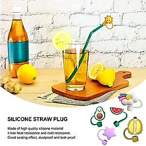 9-Packs Straw Tips Cover Silicone Straw Plugs, Food Grade Silicone Straw Tip Reusable Drinking Straw Covers Plugs Anti-dust Airtight Seal Splash Proof
