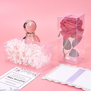 BENECREAT 20 Pack 2.7x2.7x6.3 Plastic Boxes Rectangle Plastic Party Favor Boxes for Wedding Party Treat Candy Cupcakes