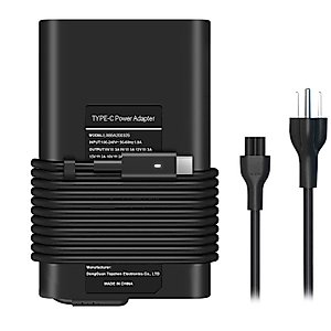 Charger for Dell 65W USB-C Laptop Charger for XPS and Latitude - Power Cord Included