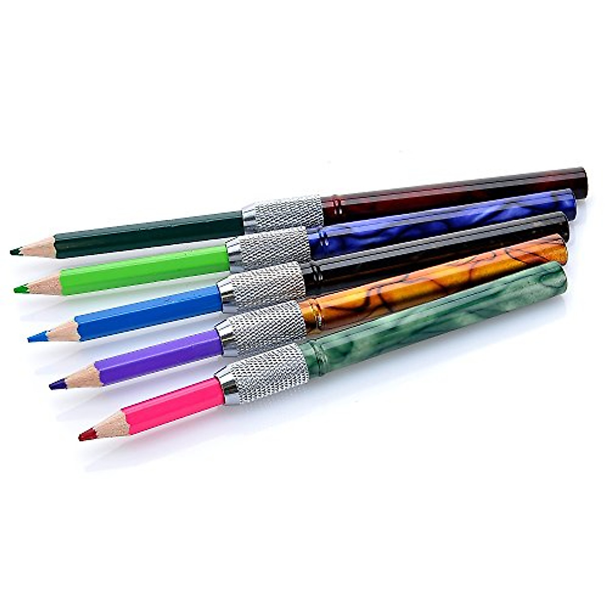 Art-n-Fly Pencil Extenders Set of 5 Pencil Lengthener for Color Pencils