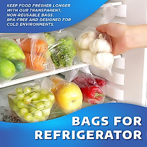 TPPLASTIC 11" x 17" Clear Plastic Produce Bags on Roll, 960 Count – Food Storage for Bread, Vegetables, Fruits, Meat - BPA-Free, Leak-Proof, Durable HDPE Bags for Kitchen, Bulk Food, and Storage Use