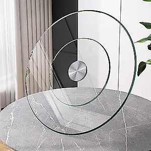BBAUER Glass Lazy Susan Turntable, Glass Lazy Susan Turntable Dining Table, with Swivel Assist System Round, Silent Smooth Not Easy to Dump
