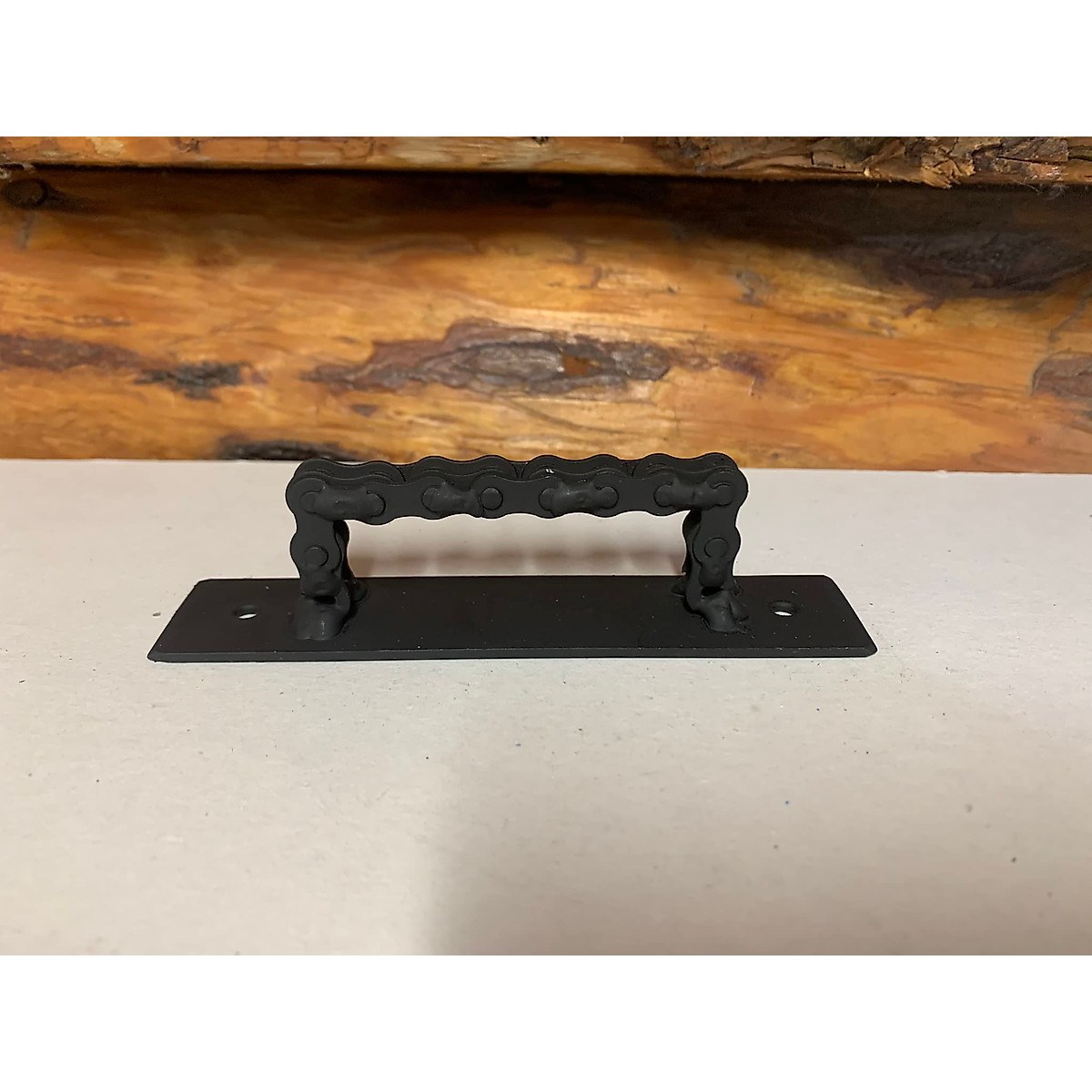 Bike Chain Drawer Pull Or Cabinet Handle Square (3, Black)