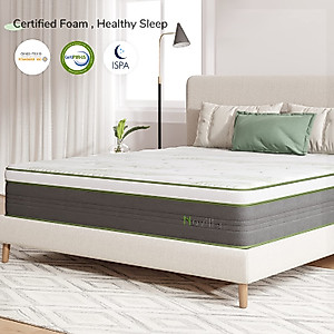 Novilla California King Size Mattress, 10 Inch Hybrid Mattress with Memory Foam & Individual Pocket Springs, Supportive & Pressure Relief,California King Mattresses in a Box,Medium Firm, vigour