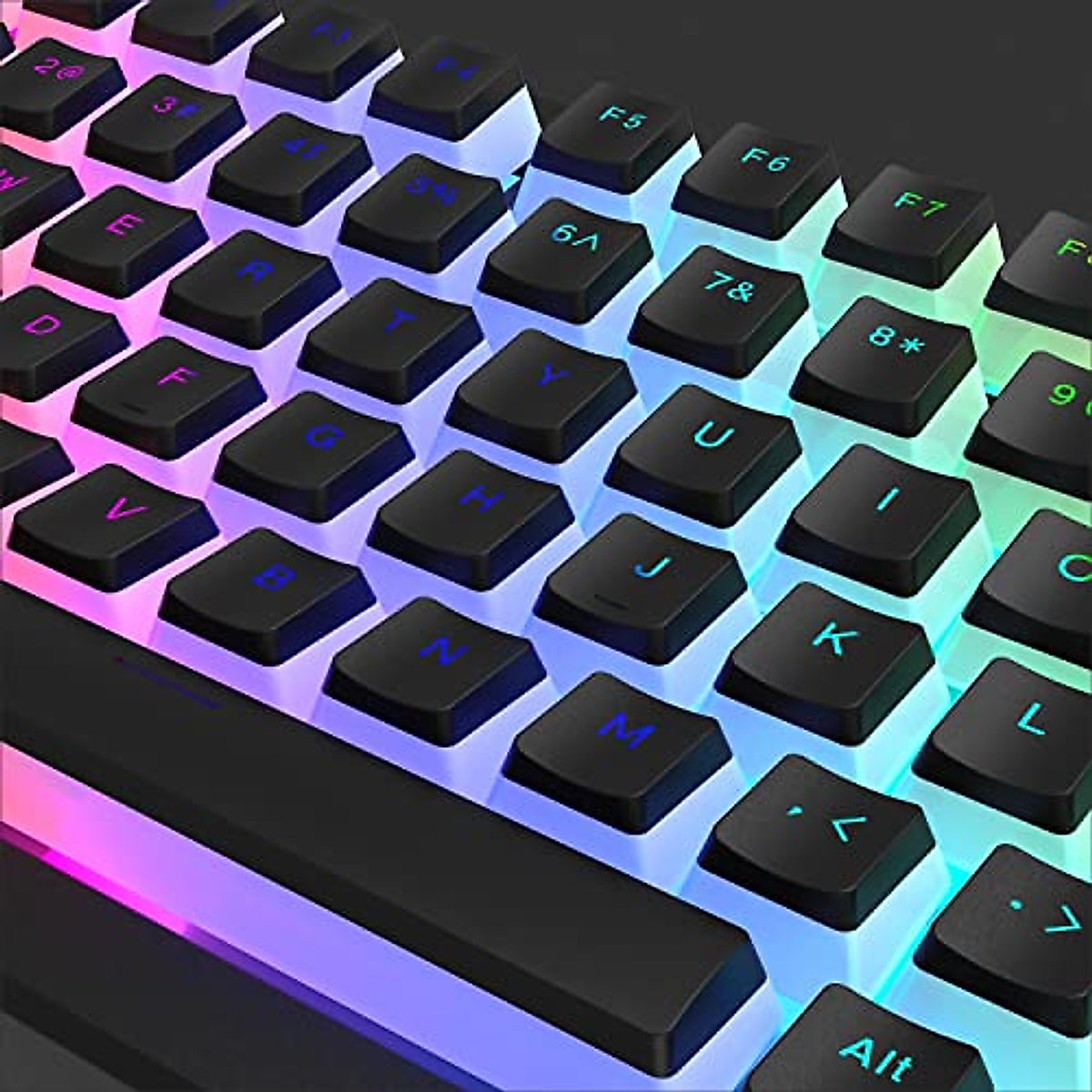 XVX Pudding Keycaps,141+24 Custom Keys Set, OEM Profile, Universal Compatiability for 100%, 75%, 65%, 60% Keyboard (Black)