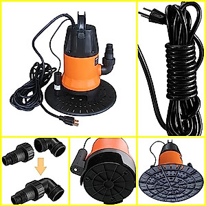 NBCLASS Electric Submersible Sump Pump 1HP 3300GHP for Swimming Pool&Cover Cellar Pond Flood Drain/Automatic on-off With Water Level Sensor and 25ft Cable