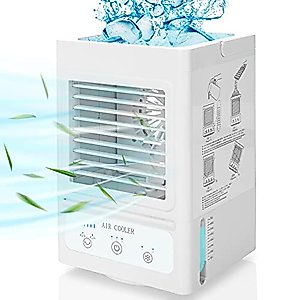 Air Conditioner Portable for Room, Evaporative Compac Air Cooler with 3 Cooling Levels, 3 Wind Speeds, 700ml Water Tank For Home,Office