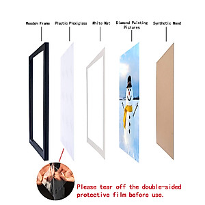 WKDP 16x20 Diamond Painting Frame 40x50cm Diamond Art frames, Display Pictures16x20inch / 40x50cm Without Mat or 14x18inch / 35x45cm With Mat, Solid Wood Frame Black (FK005)