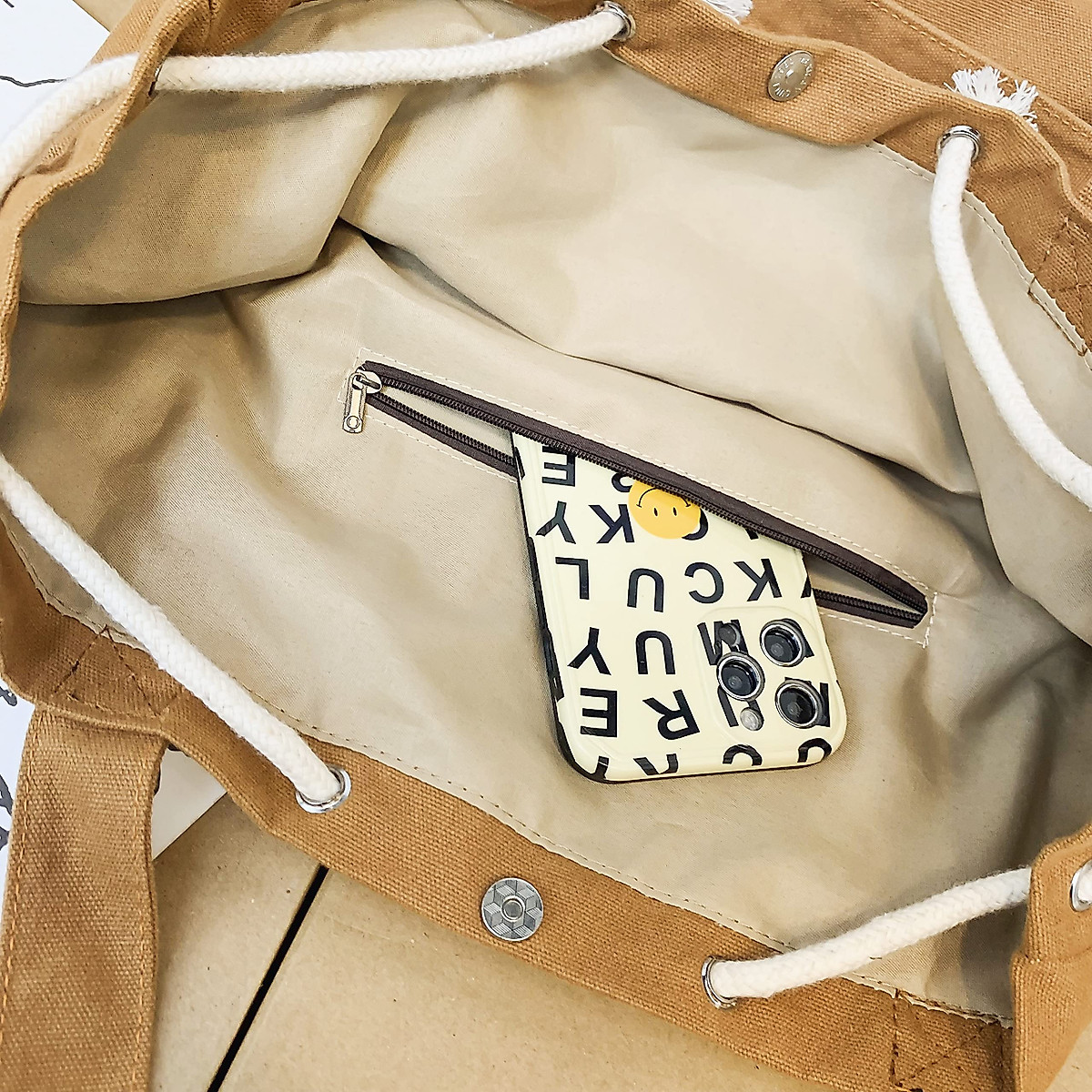 Canvas Tote bag for Women, Casual Shoulder Bag, Big Capacity Women Handbag with Pocket for Travel, Work, School (Black)