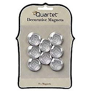 Quartet Bubble Magnets, Gray/White, Pack of 6