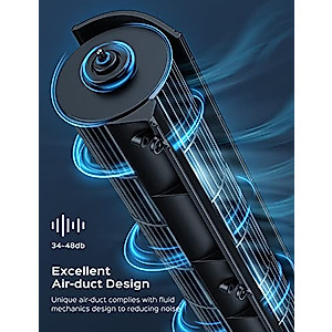 Dreo Pilot Max 120° Oscillating Tower Fan, 42 Inch Bladeless Fan & Tower Fan with Remote, 42 Inch Oscillating Bladeless Fan with 6 Speeds, 3 Modes, LED Display, Quiet Indoor Standing Fans
