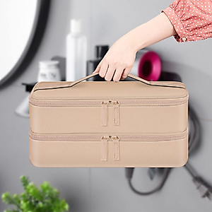 SITHON Travel Case for Shark FlexStyle/SpeedStyle Styler/HyperAir Dryer, Double-Layer Water Resistant Storage Carrying Organizer Bag Compatible with Dyson Supersonic (Bag Only), Rose Gold