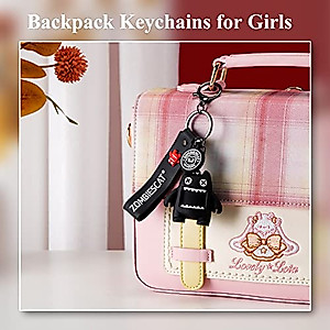 YOU WIZV Anime Keychains, Cute Keychain Demon Cat Keychains for Backpacks, Black Keychain Kawaii Gift for Women, Men, Sisters, Girls Boys