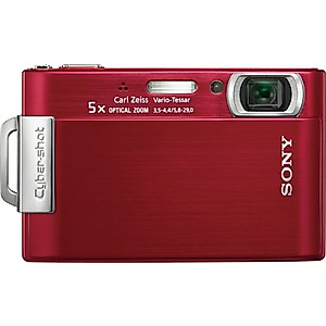 Sony Cybershot DSC-T200 8.1MP Digital Camera with 5x Optical Zoom with Super Steady Shot Image Stabilization (Red)