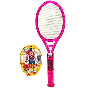 The Executioner Fly Zapper Mosquito, Wasp, Bug, Insect Killer Swatter Electric Fly Zapper Racket Single Layer for Efficient Zapping Indoor Outdoor (Pink)