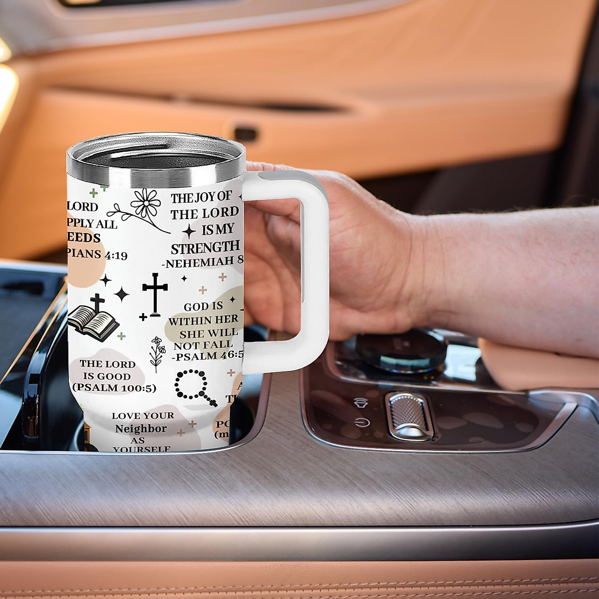 Christian Gifts for Women 40 Oz My Daily Bible Affirmations Cup Tumbler with Lids and Straws, Faith Based Bible Verse Gifts Coffee Mugs, Inspirational Religions Birthday Gift for Women Mom Friends