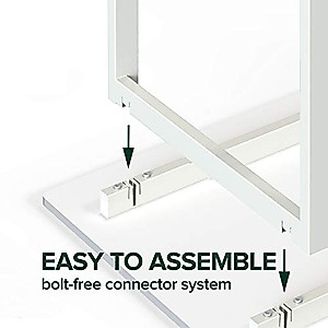 ZINUS Alto 47” White Frame Desk / GOOD DESIGN™ Winner / Computer Workstation / Office Desk / Easy, Bolt Free Assembly, White