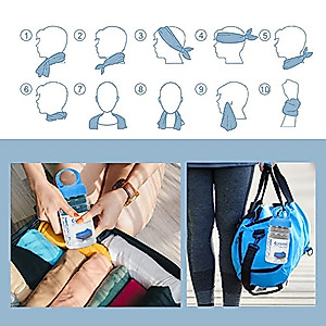 Homelove Cooling Towel (35.4"x11.2"),Cooling Towels 2 Pack,Lightweight Microfiber Towel for Gym, Workout, Sport & Sweat, Quick Dry Towel for Body, Neck & Face During Work, Travel, Camping-Blue+Grey