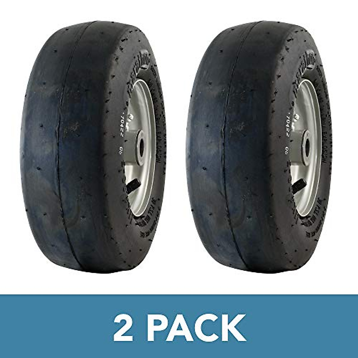 MARASTAR 20402-2pk 11x4.00-5 Smooth Universal Mower Tire Assembly 20402, Black