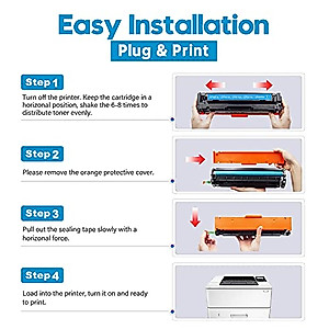 202A 202X Toner Cartridge 5 Pack Compatible Replacement for HP 202A CF500A 202X Laserjet Pro MFP M281fdw M281cdw M281fdn M254dw M254nw M254dn M281 Toner Printer (2 Black, 1 Cyan, 1 Yellow, 1 Magenta)