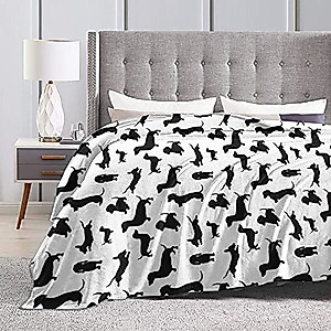 Dachshund Blanket Soft Cozy Throw Blankets Flannel Blankets for Couch Bed Living Room 50"X40"