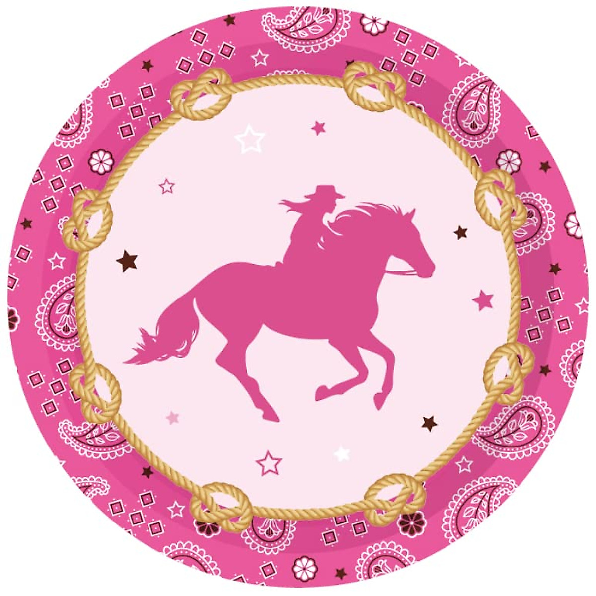 93 Pieces Western Cowgirl Birthday Party Decorations Pack- Serves 8 - Wild West Cowgirl Theme Birthday Party Supplies Includes Cowgirl Birthday Party Paper Plates Napkins Cups and Plastic Cutlery Set