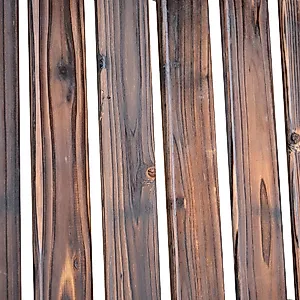 Outsunny Wooden Adirondack Chair with Ottoman,Outdoor Fire Pit Chair,Patio Lounge Chair Supports Up to 330 Lbs, Rustic Brown